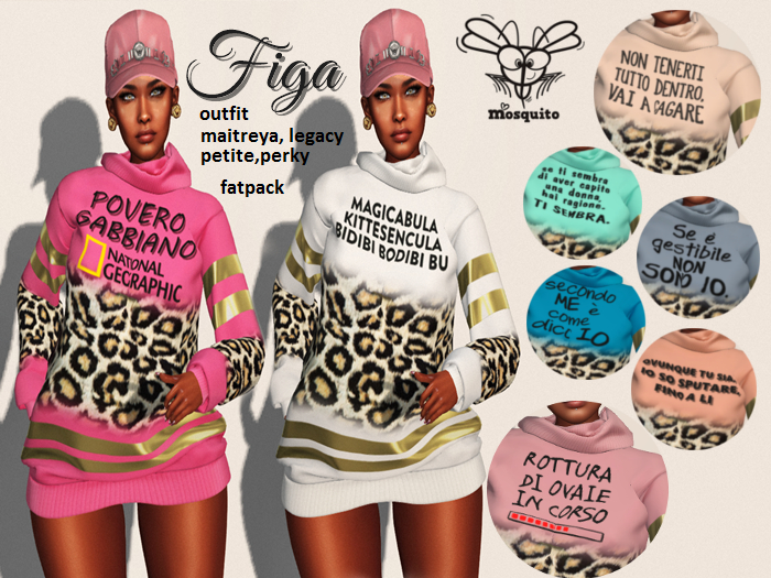 Second Life Marketplace Mosquito Outfit Figa Body Mesh Fatpack